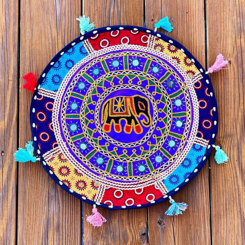 Boho Meditation Cushion Covers Made of Vintage Embroidered - Etsy