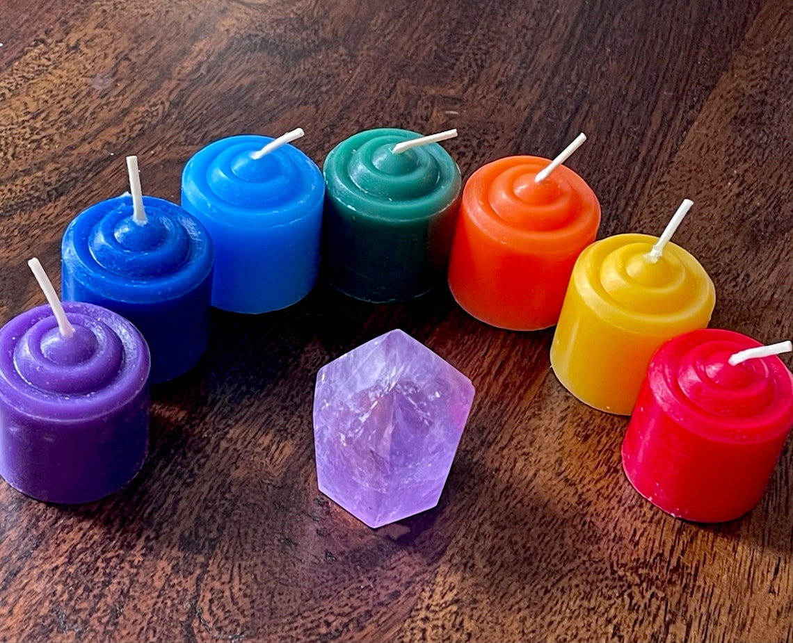 Chakra Meditation Candle Set Intention Candles Ritual | Etsy