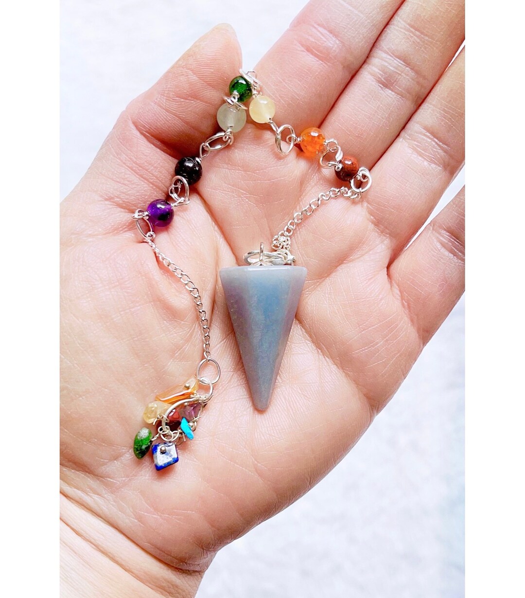 Angelite Chakra Pendulum, Chakra Balancing, Energy Clearing Tool ...