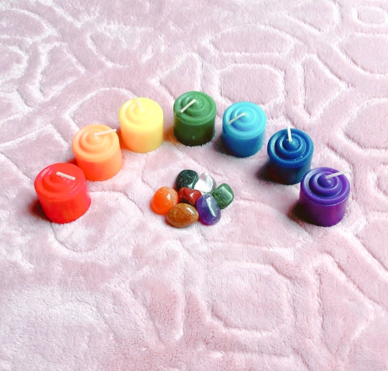 Chakra Meditation Candle Set Intention Candles Ritual - Etsy