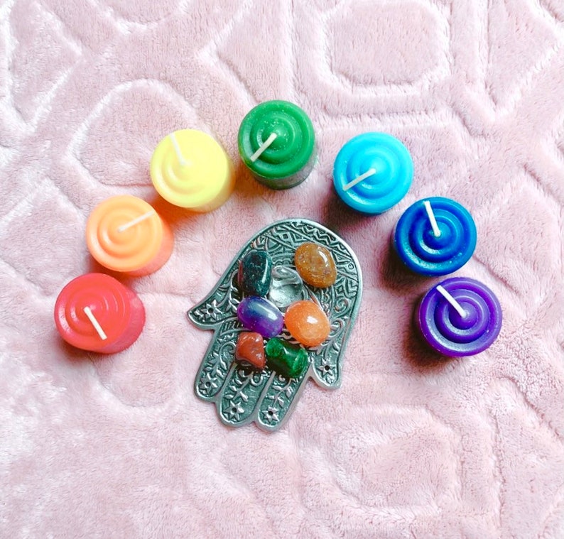 Chakra Meditation Candle Set Intention Candles Ritual - Etsy