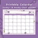 Cottagecore Crystal Blank Printable Calendar Letter Size - Etsy