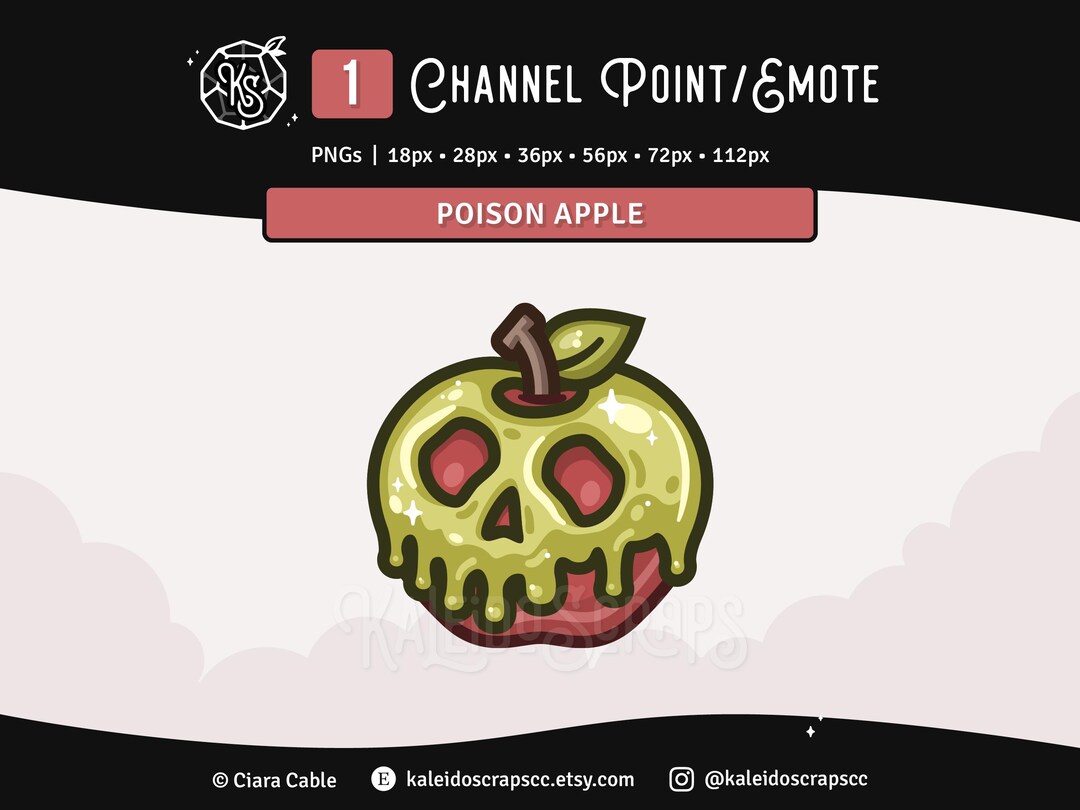 Poison Apple Twitch Emote | Cute Spooky Halloween Channel Point - Etsy