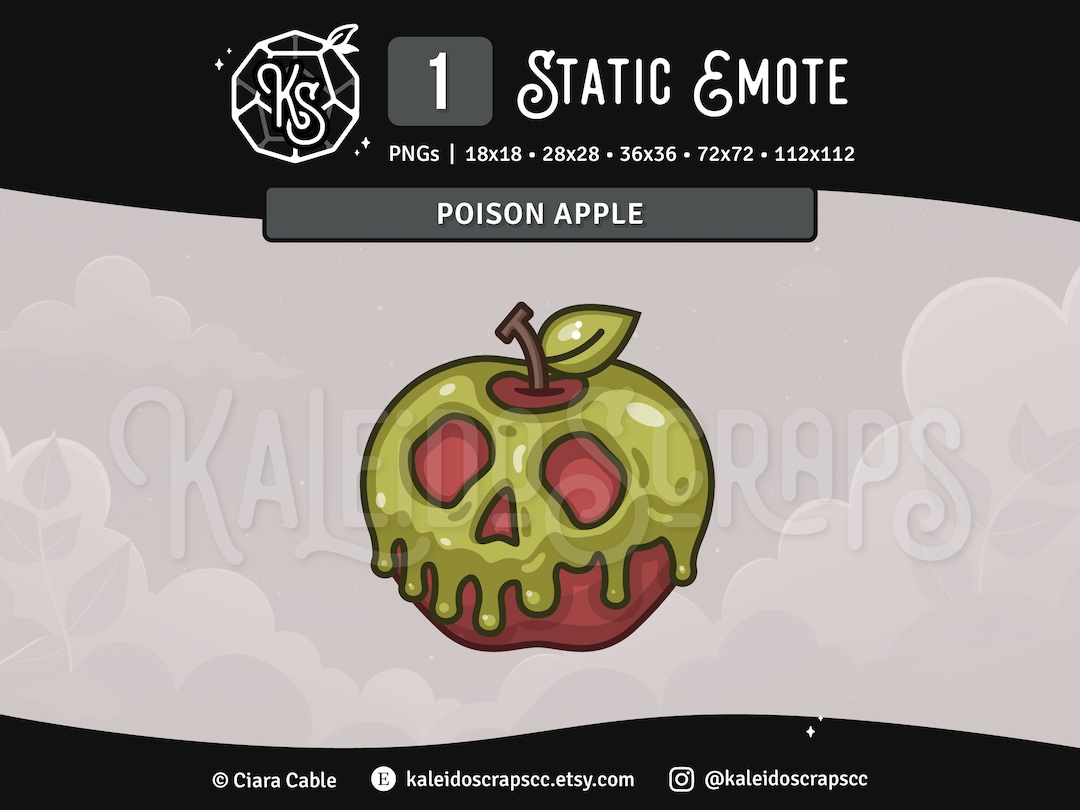 Poison Apple Twitch Emote Cute Spooky Halloween Channel Point - Etsy