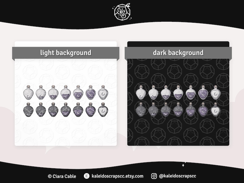 Moon Potion Twitch Sub Badges | Spooky Purple & Gray Witchy Streaming ...