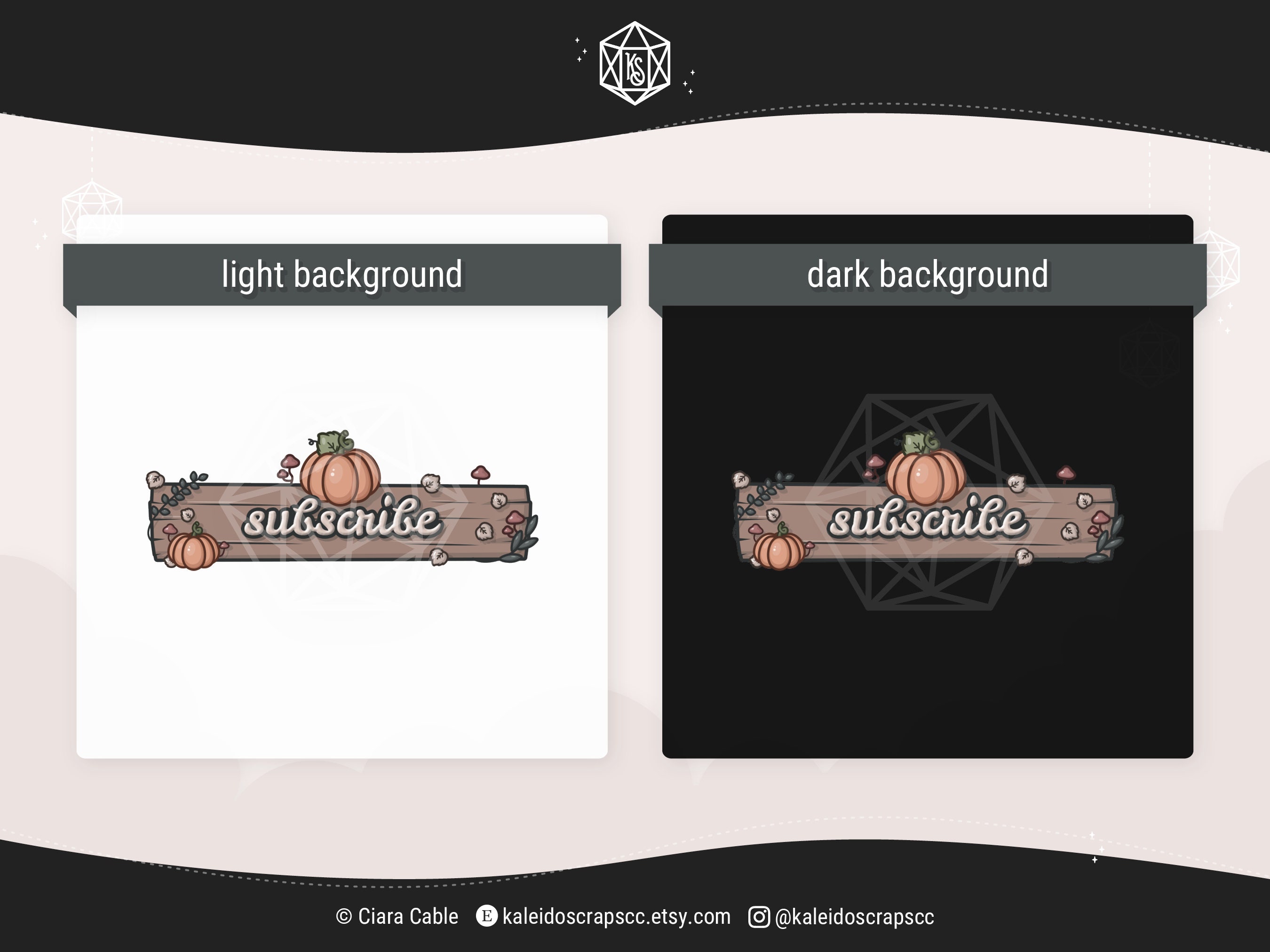 Cottagecore Pumpkin Sign Twitch Panels Woodland Fall Streamer Panels 6 ...