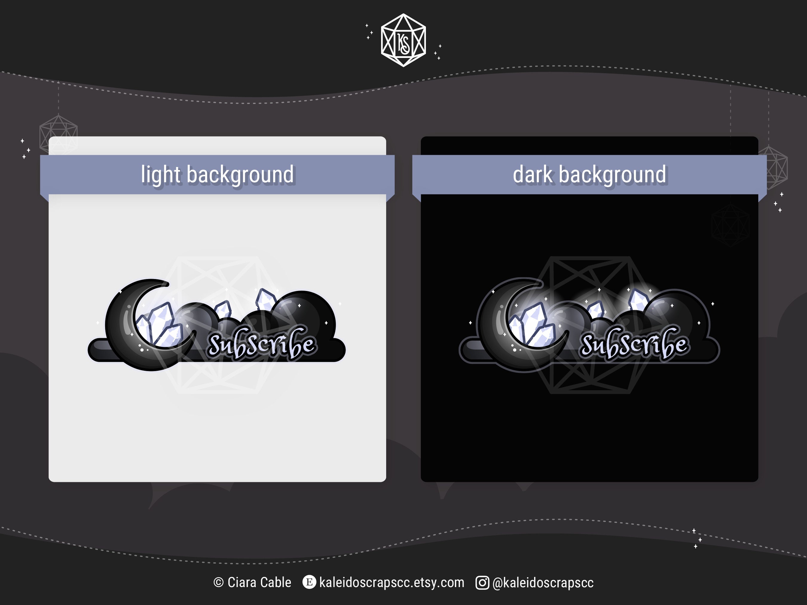 Witchy Moon Cloud Crystal Twitch Panels Celestial Spooky Streamer ...