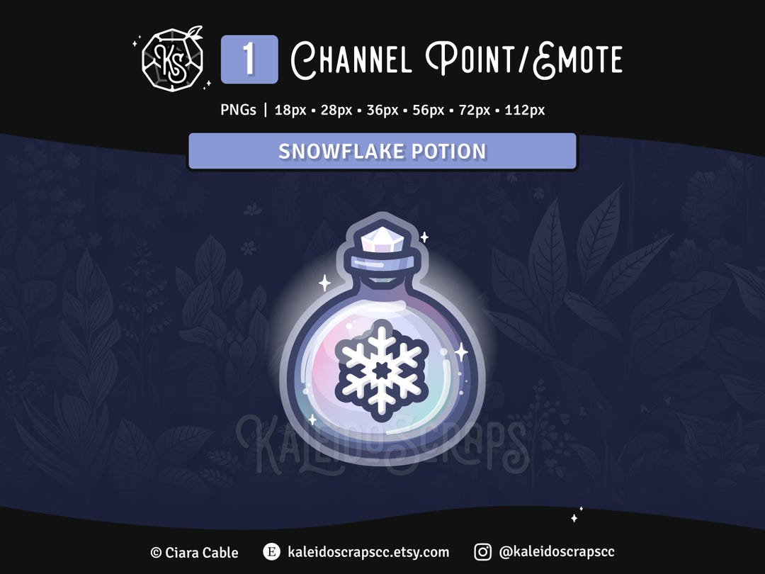 Snowflake Potion Twitch Channel Point / Emote | Ethereal Winter Holiday ...