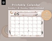 Cottagecore Crystal Blank Printable Calendar Letter Size - Etsy