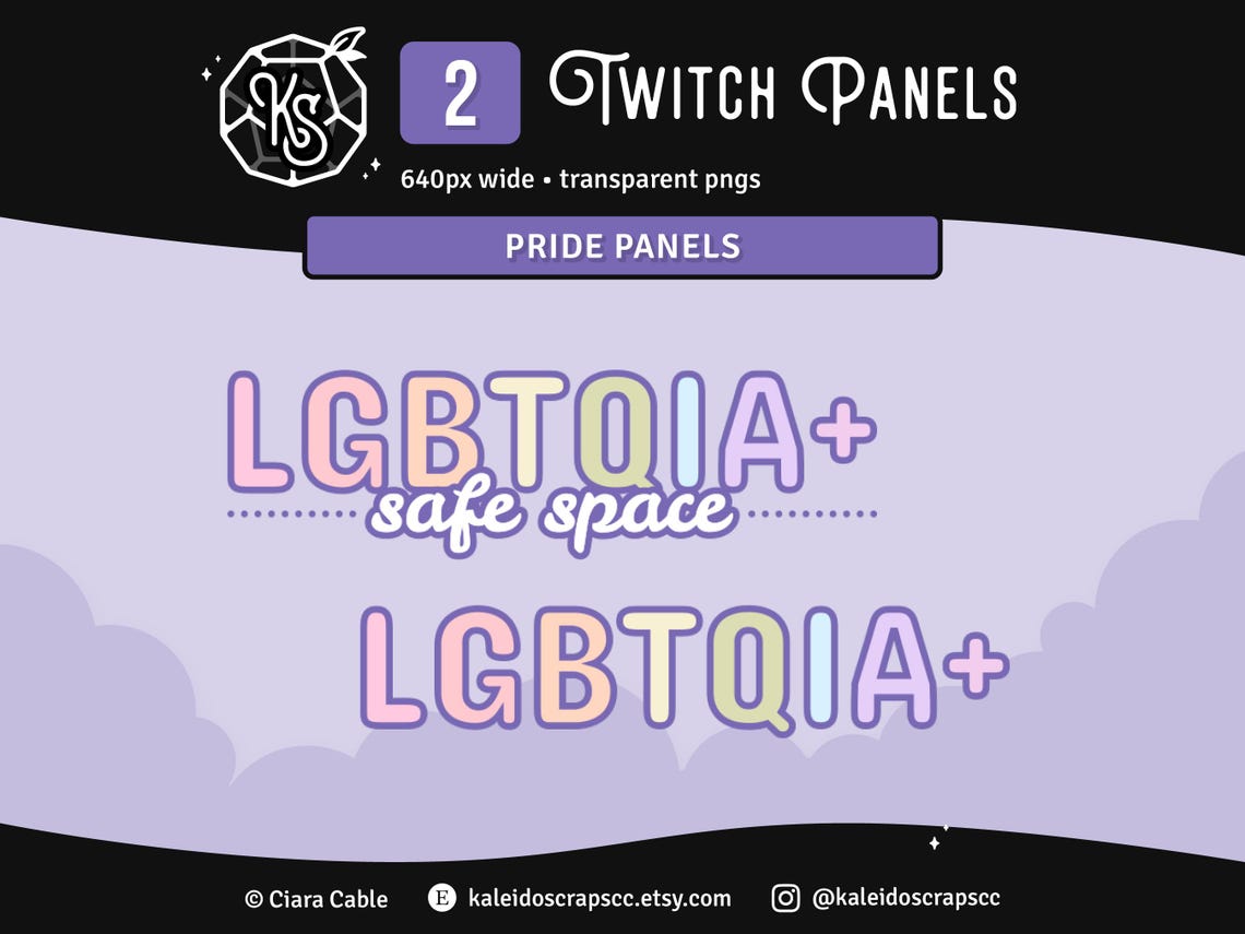 LGBTQIA+ Safe Space / Pride Month Twitch Panels | Pastel Ally Streamer ...