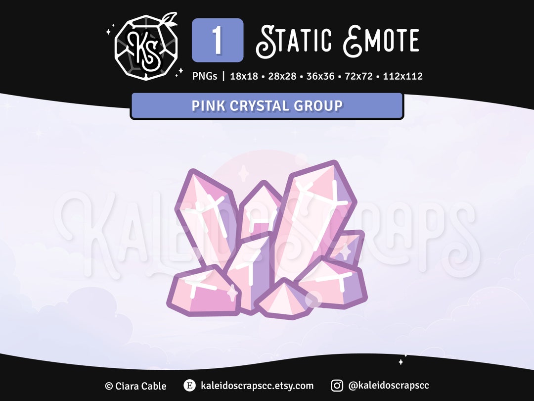 Pink Crystal Twitch Emote Cute Geode Channel Point - Etsy