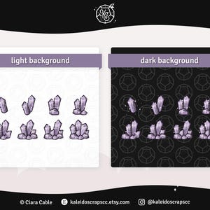 Muted Purple Crystal Twitch Sub Badges | Witchy Gem Bit Badges | Set of ...