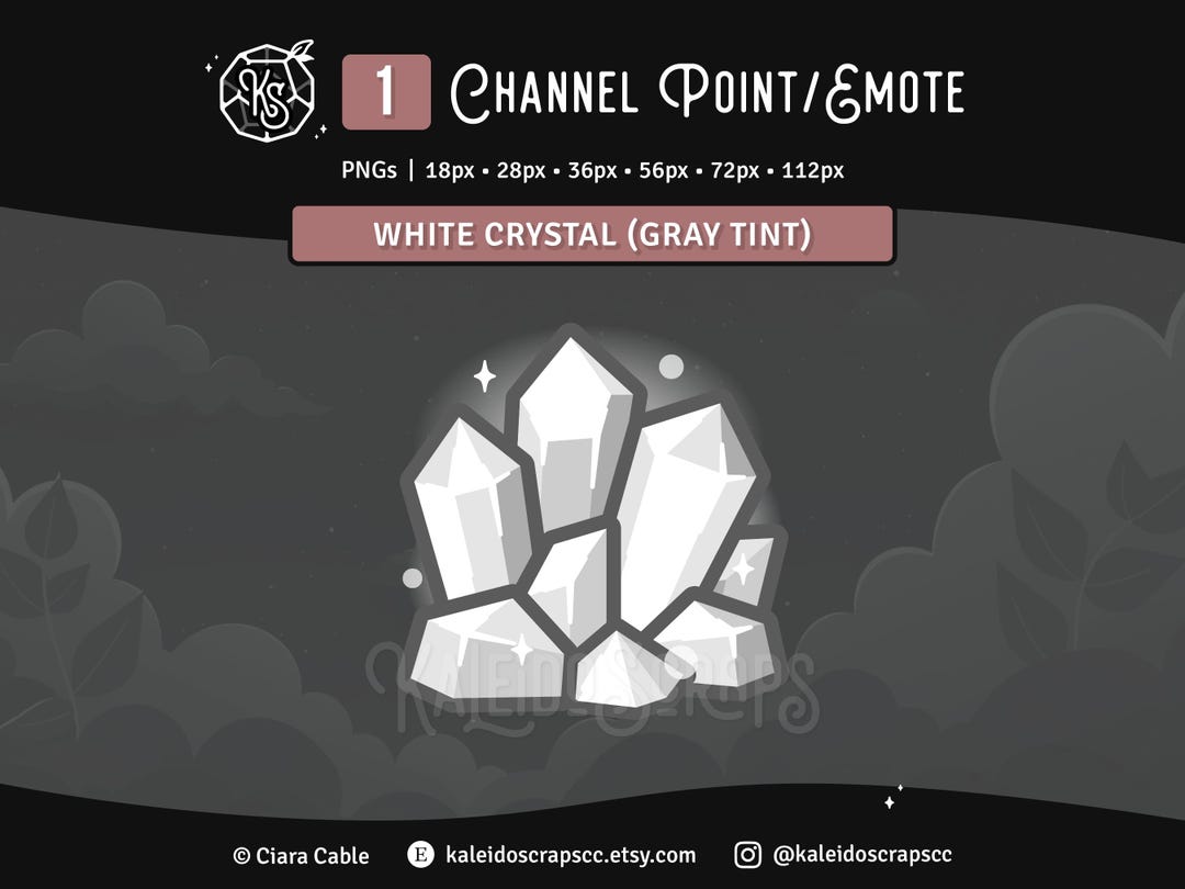 White Crystal Twitch Emote (gray Tint) | Cute Geode Channel Point - Etsy