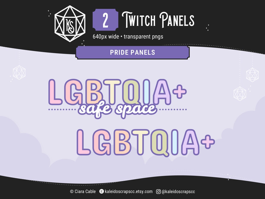 LGBTQIA Safe Space / Pride Month Twitch Panels Pastel Ally Streamer ...