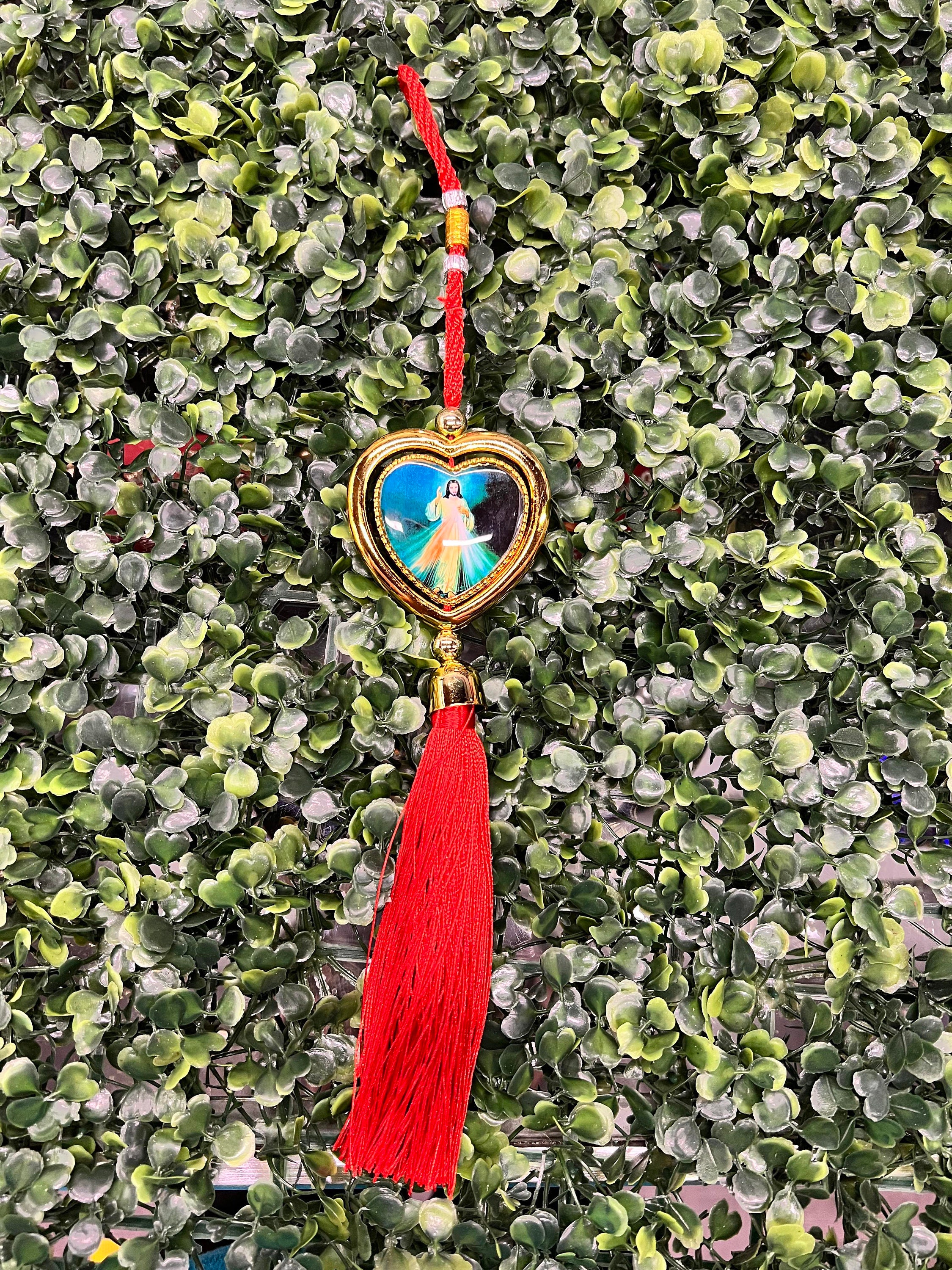 Divine Mercy Acrylic Heart Car Charm - Etsy