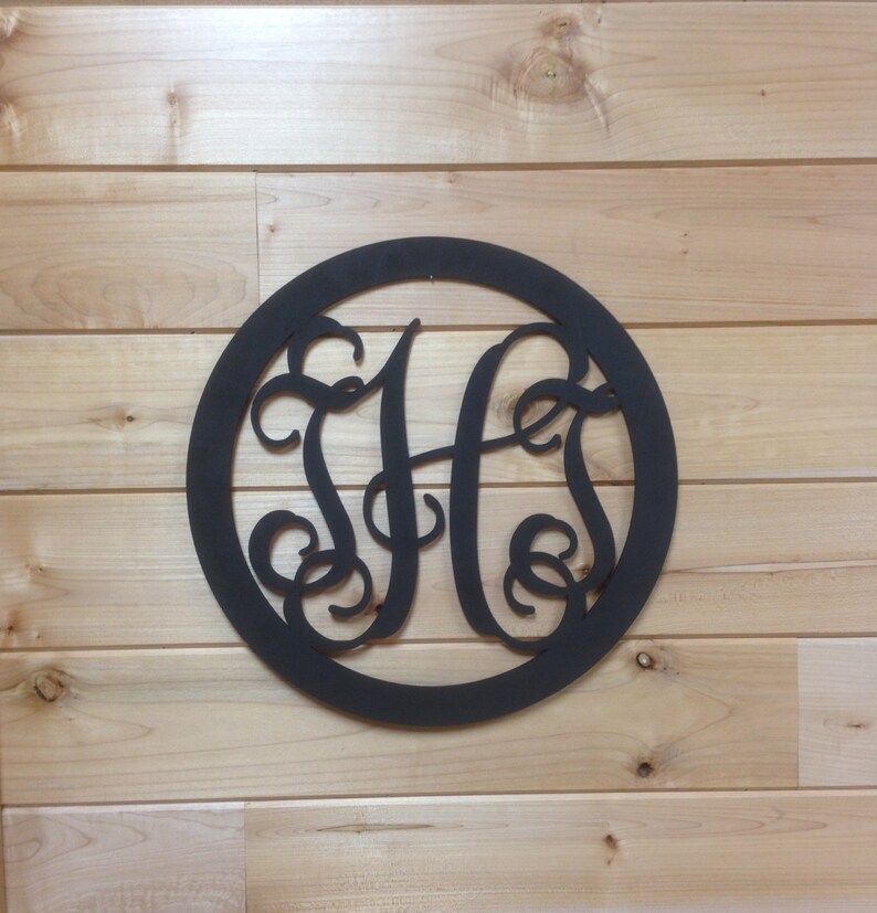 Unfinished Wood Monogram in Circle Frame, Various Sizes, Initials ...