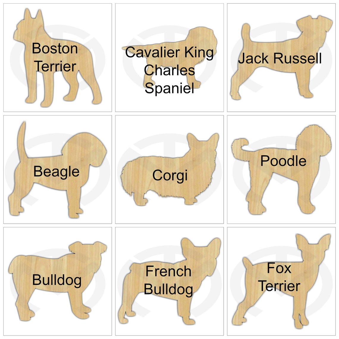Unfinished Wood Dog Shape Medium Breeds Laser Cutout Wreath - Etsy