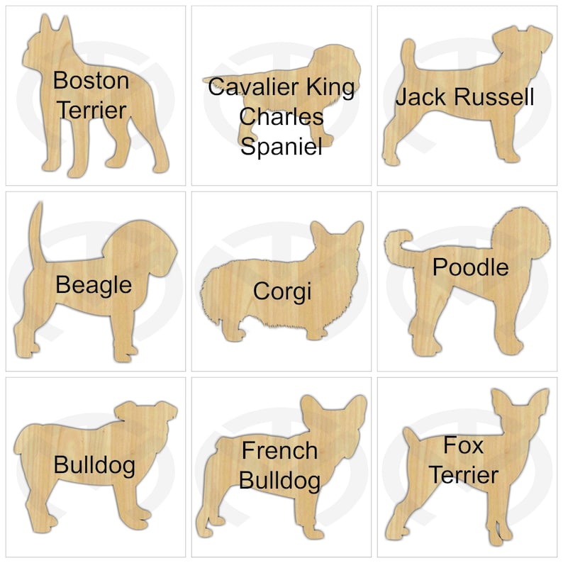 Unfinished Wood Dog Shape Medium Breeds Laser Cutout Wreath | Etsy