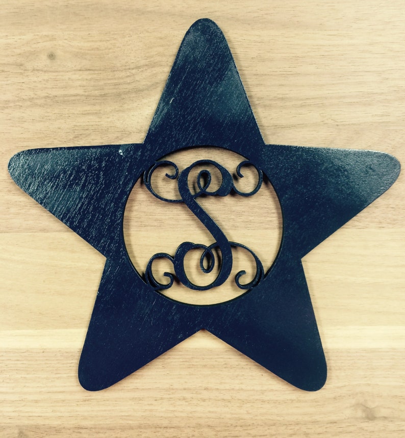 Unfinished Wood Star Shape Monogram Door Hanger Laser Cutout - Etsy