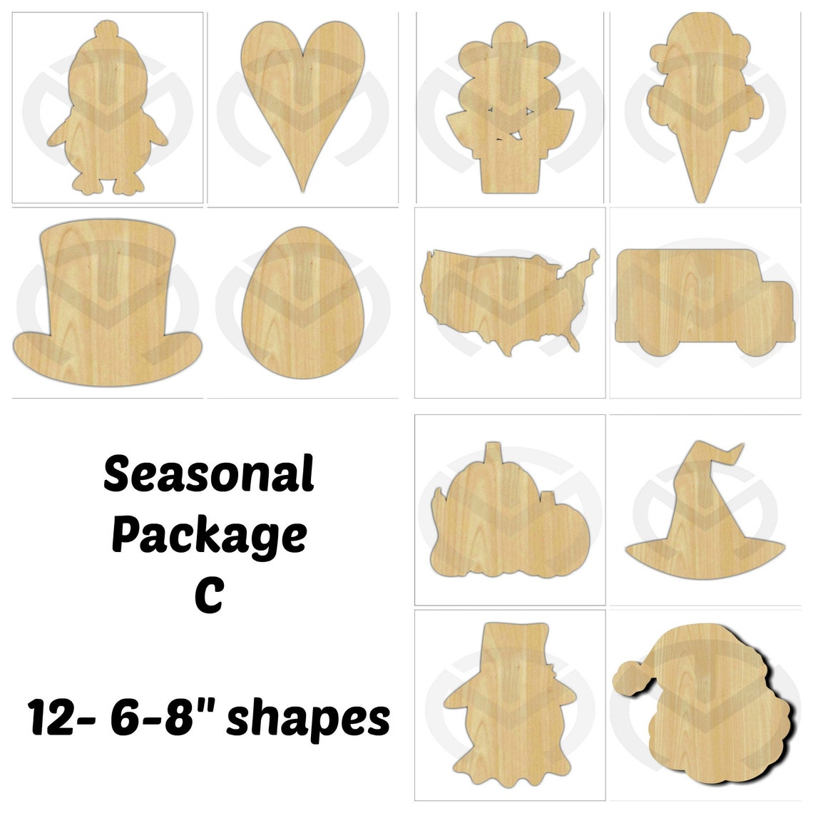 Set of 12 Small Interchangeable Seasonal Shapes 1 BONUS - Etsy