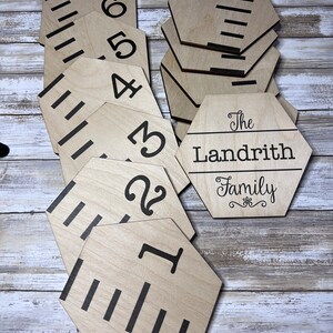 Growth Chart, Unfinished Laser Cut Plywood With UV Printing, 12 Hexagon ...