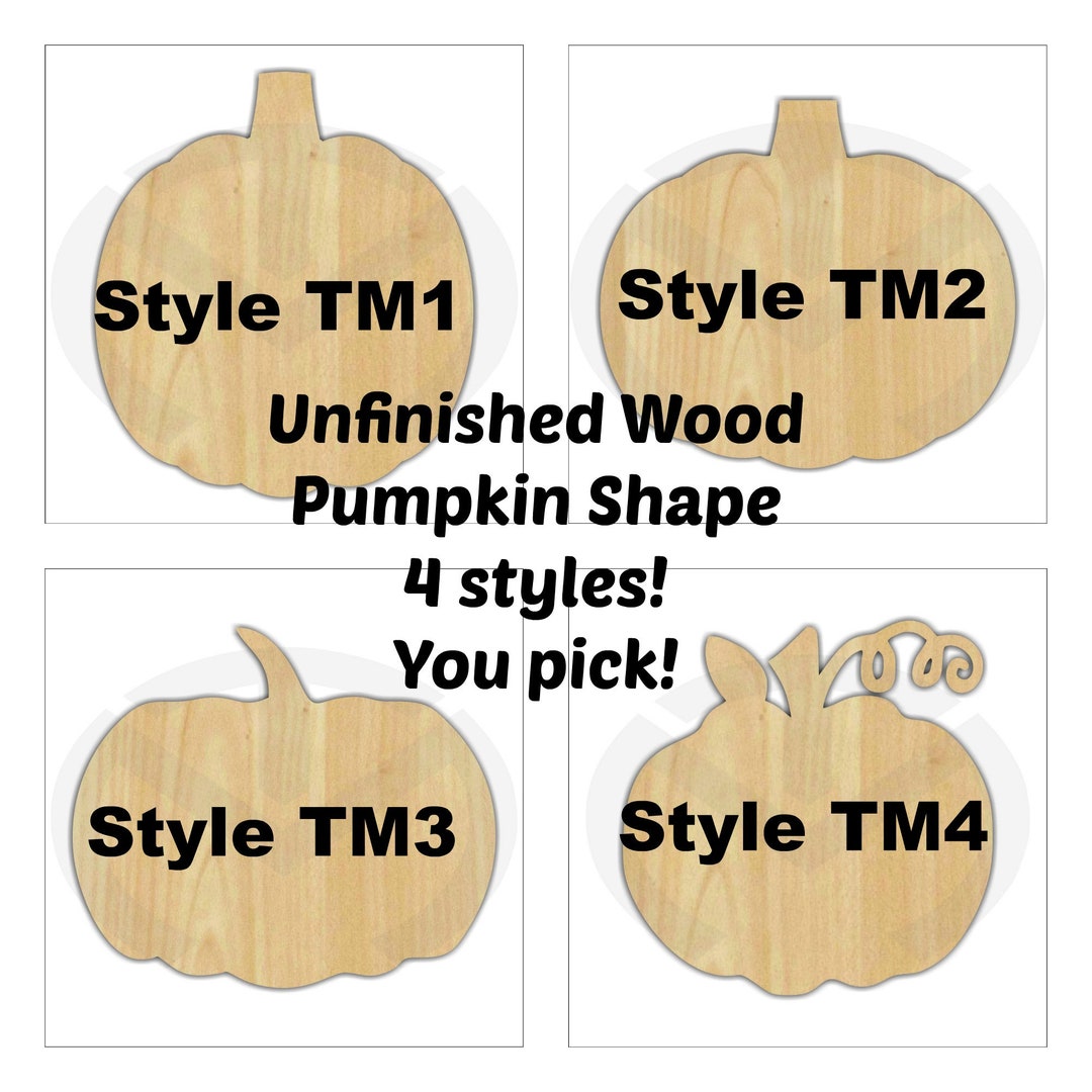 Pumpkin - 010102- Unfinished Wood Laser Cutout, Wreath Accent, Door ...