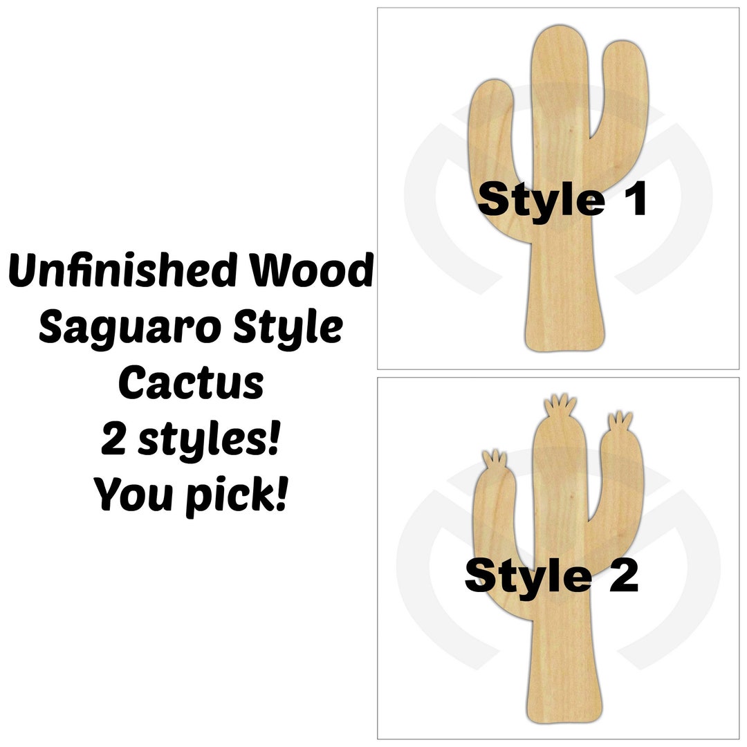 Cactus- Unfinished Wood Laser Cutout, Door Hanger, Home Decor, Various ...