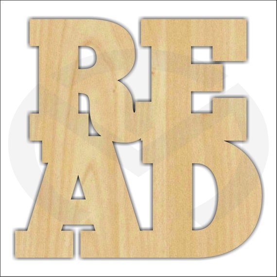 READ Unfinished Wood Laser Cut-out Door Hanger Wall Decor | Etsy