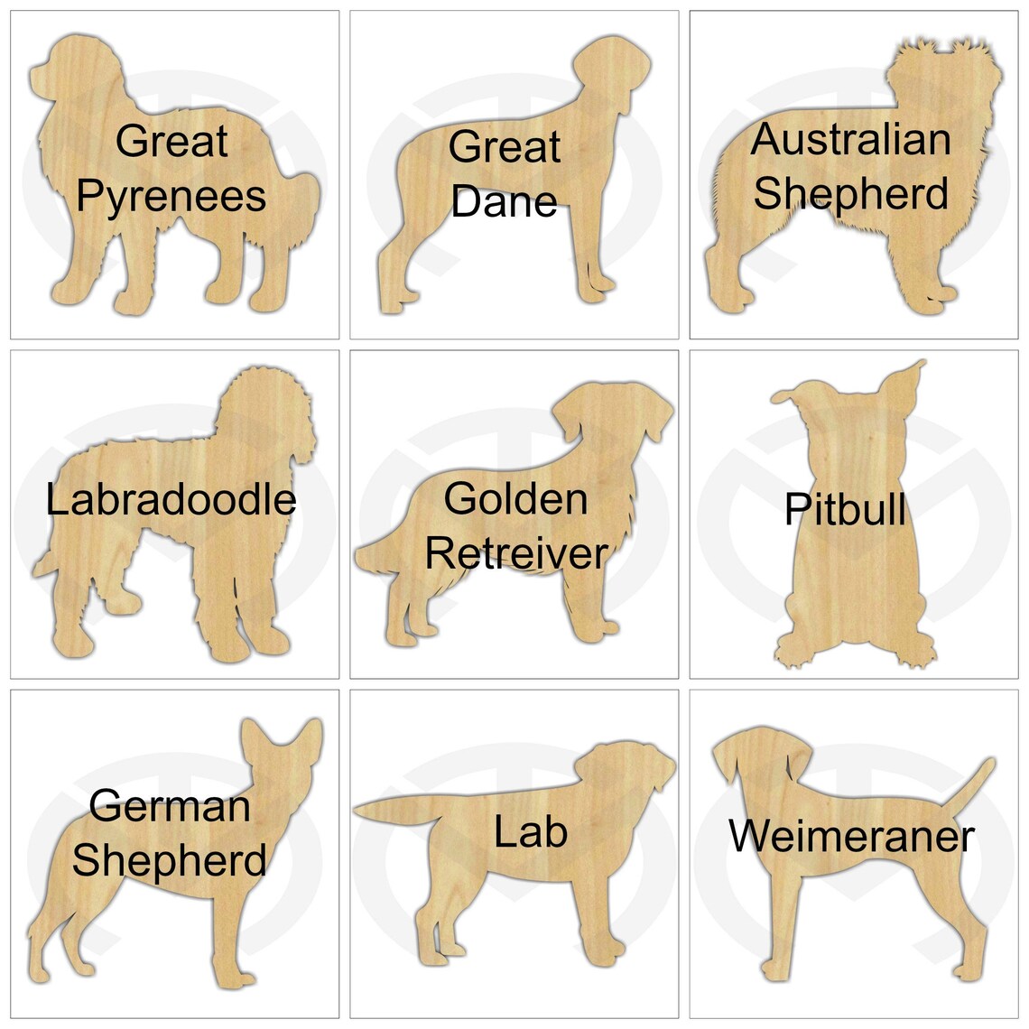 Unfinished Wood Dog Shape Large Breeds Laser Cutout Wreath | Etsy