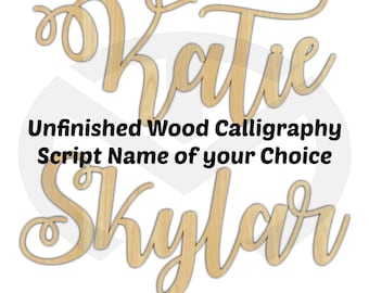Unfinished Wood Calligraphy Script Word Hello Laser Cut, Smaller Sizes ...