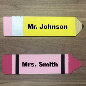 Unfinished Wood Pencil or Crayon, Laser Cut, Teacher Sign, Teacher ...