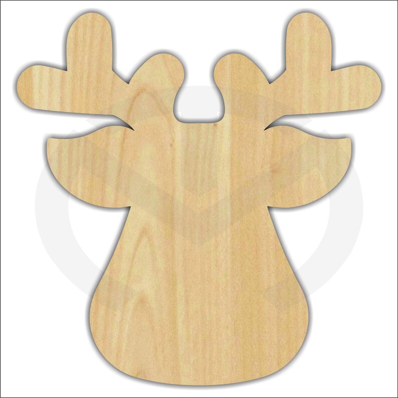 Reindeer/rudolph 4 STYLES Unfinished Wood Laser Cutout - Etsy