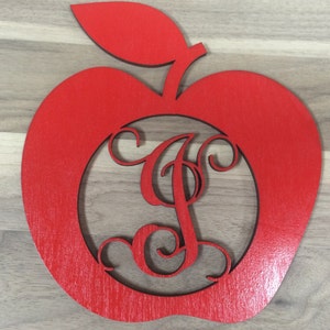Apple Unfinished Wood Laser Cut-out, Door Hanger, Wall Decor ...