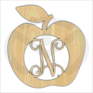 Apple Unfinished Wood Laser Cut-out, Door Hanger, Wall Decor ...