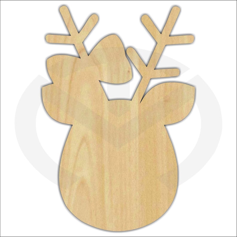 Reindeer/rudolph 4 STYLES Unfinished Wood Laser Cutout - Etsy