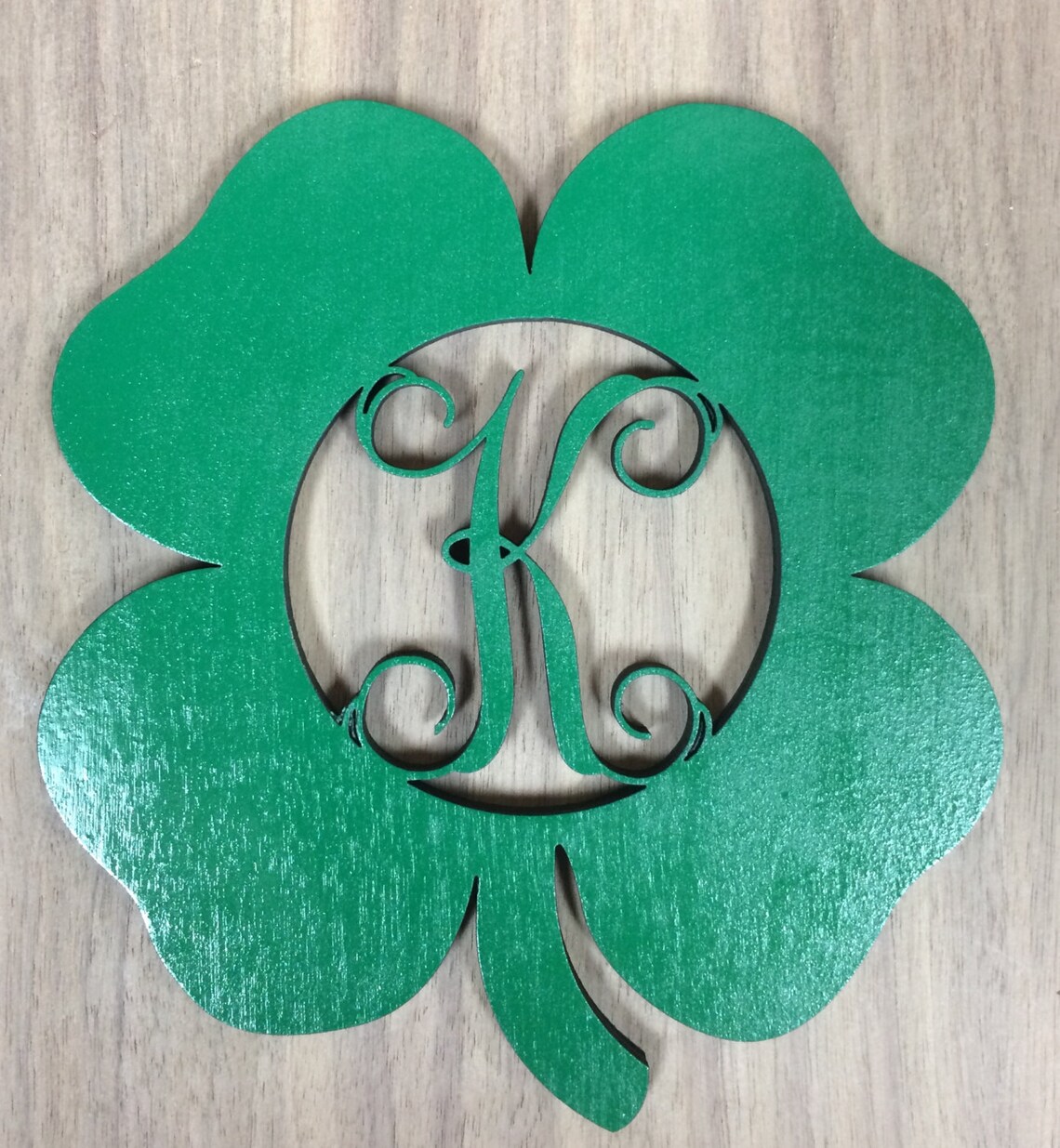 Unfinished Wood Shamrock Monogram Door Hanger Laser Cutout W/ - Etsy