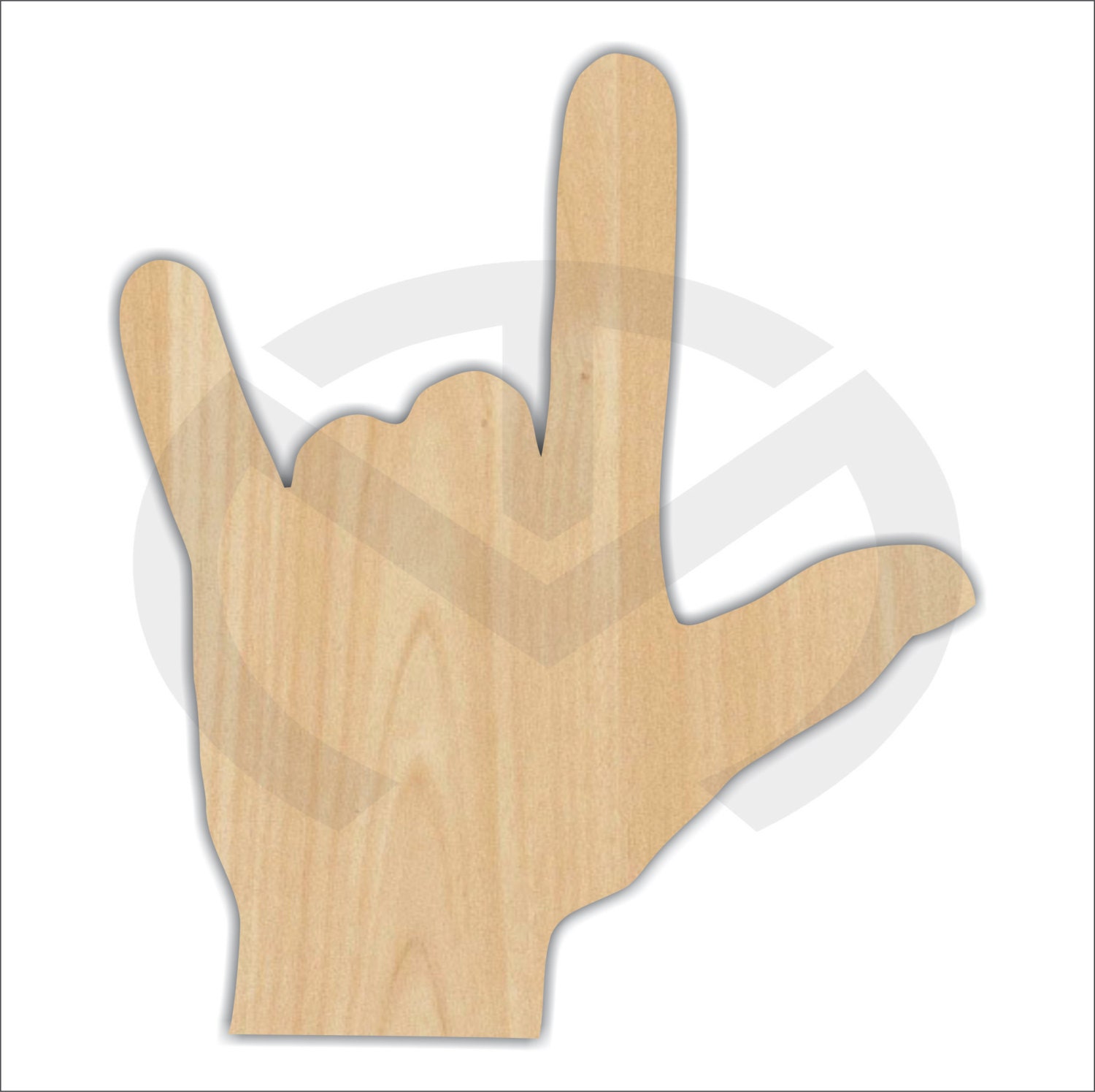 Unfinished Wood ASL I Love You Hand Shape Laser Cutout, Wreath Accent ...