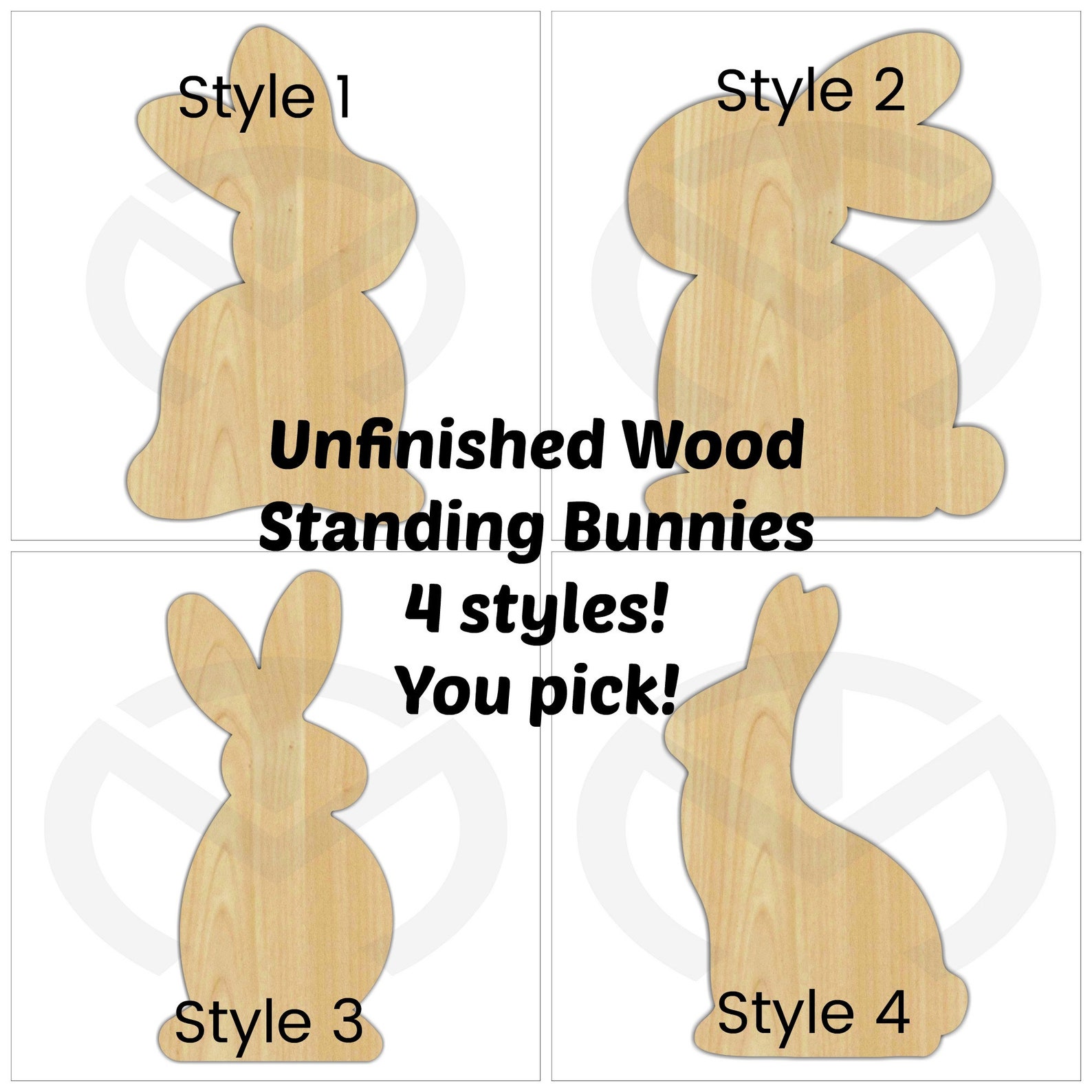 Unfinished Wood Standing Bunny Rabbit Laser Cutout Wreath | Etsy