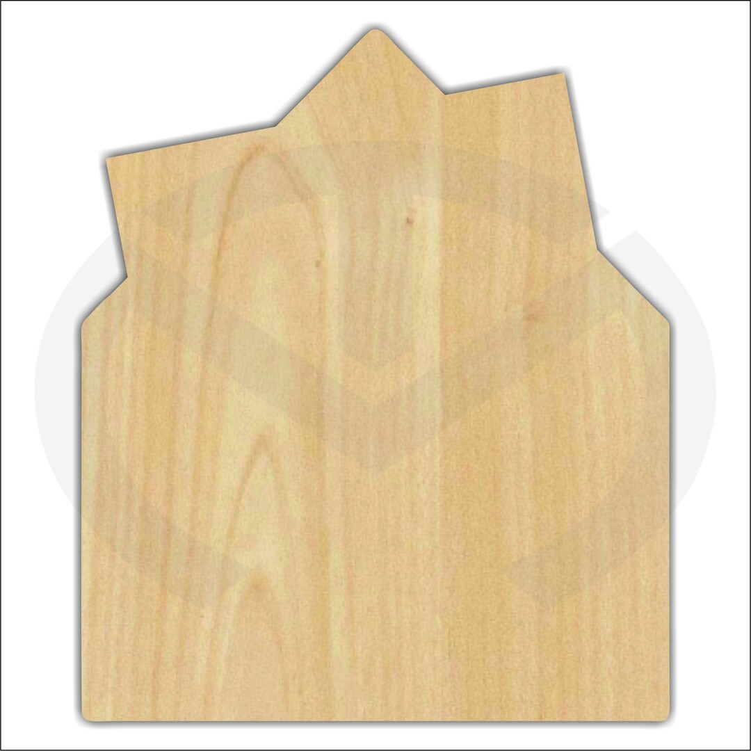 Unfinished Wood Envelope With Letter Laser Cutout, Wreath Accent, Door ...