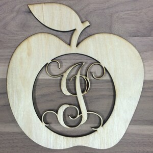 Apple Unfinished Wood Laser Cut-out, Door Hanger, Wall Decor ...