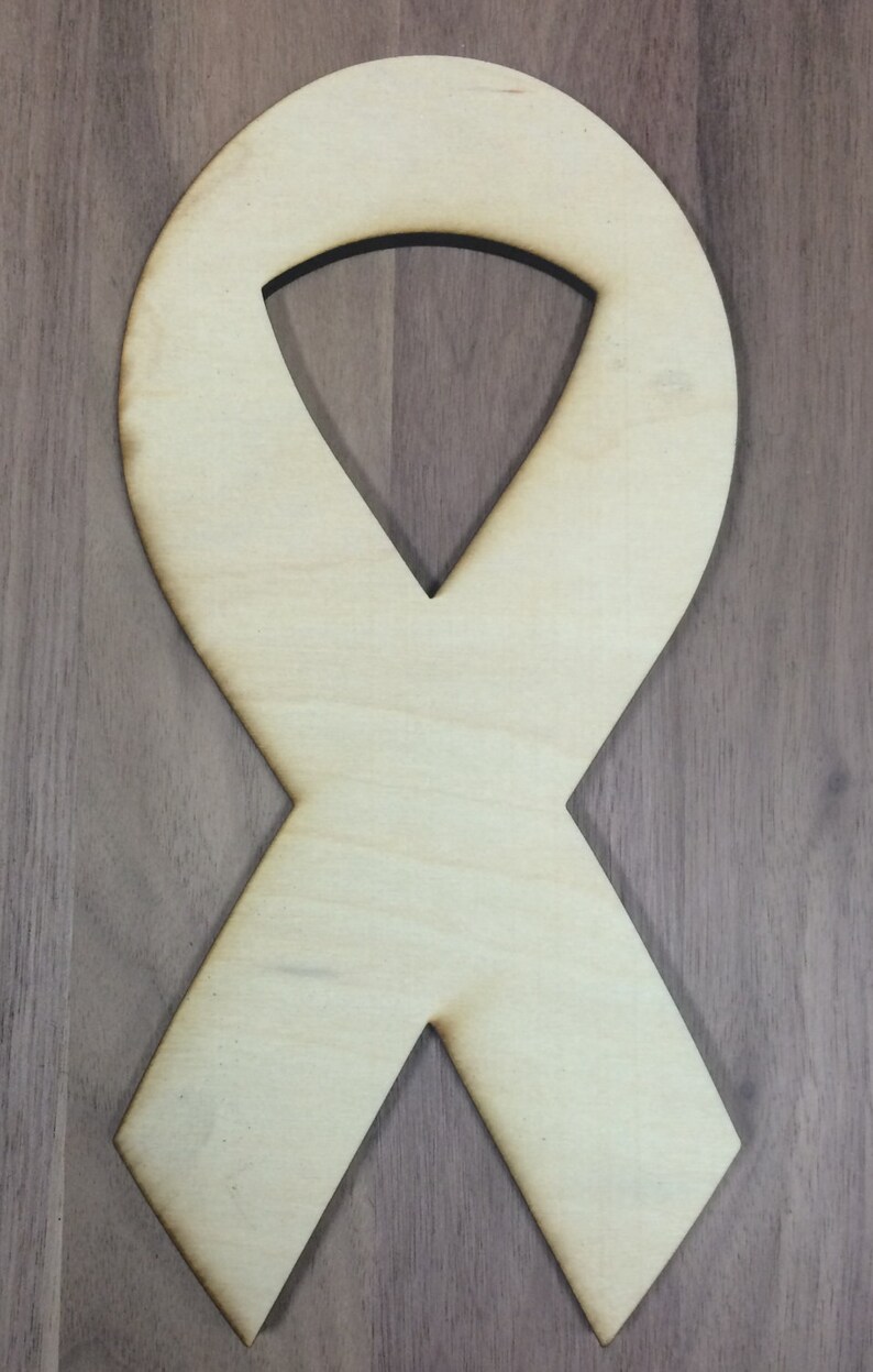 Unfinished Wood Awareness Ribbon Laser Cutout Wreath Accent - Etsy