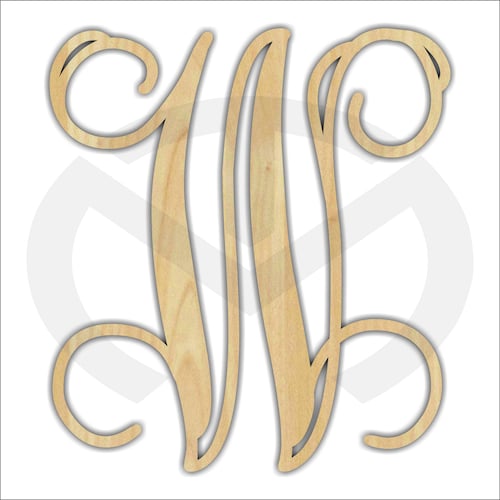 Circle Monogram Wood Letter Unfinished Various Sizes Wood - Etsy