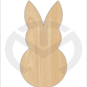 Unfinished Wood Bunny Rabbit Front View Laser Cutout, Wreath Accent ...