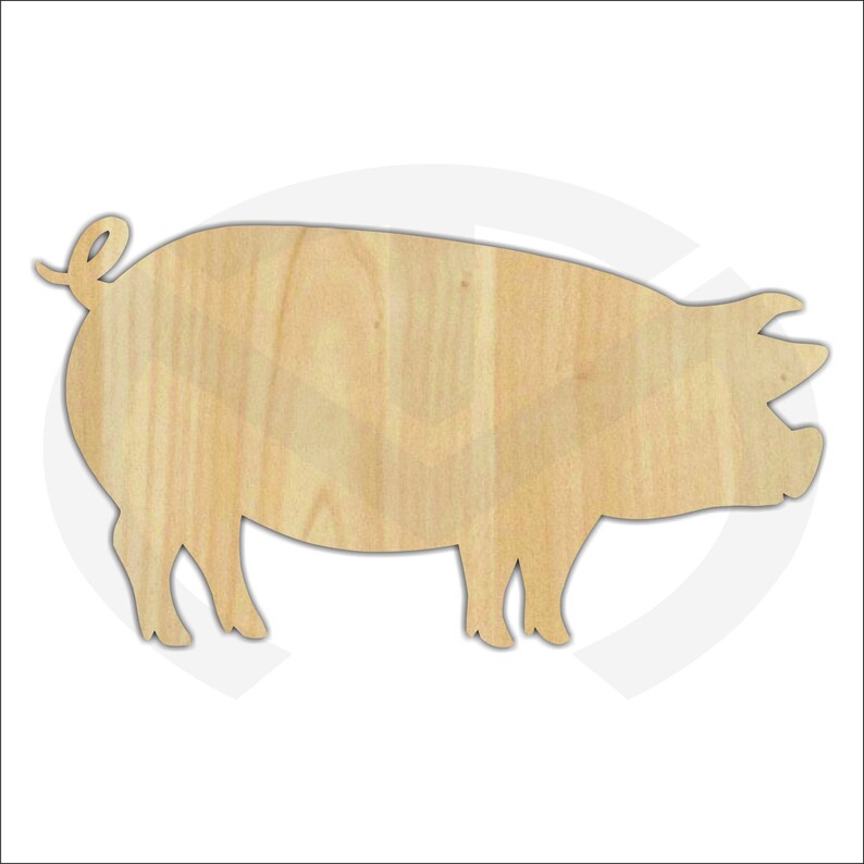 Unfinished Wood Pig Shape Laser Cutout Wreath Accent Ready | Etsy