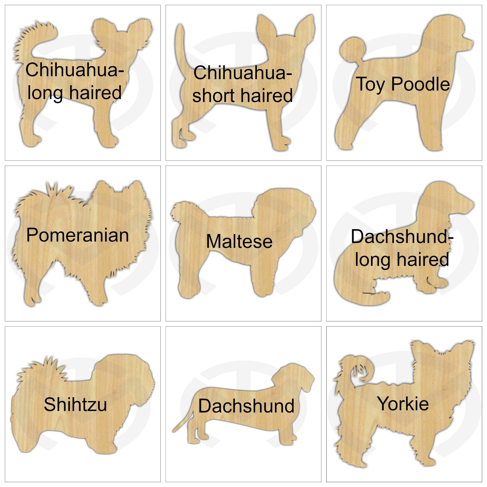 Unfinished Wood Dog Shape, Small Breeds Laser Cutout, Wreath Accent ...