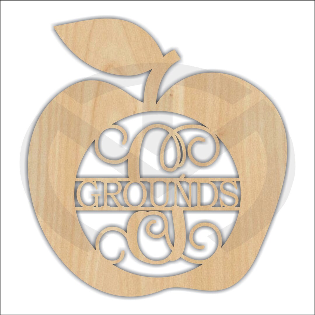 Apple - 01629C- Any Letter With Name, Unfinished Wood Laser Cutout ...
