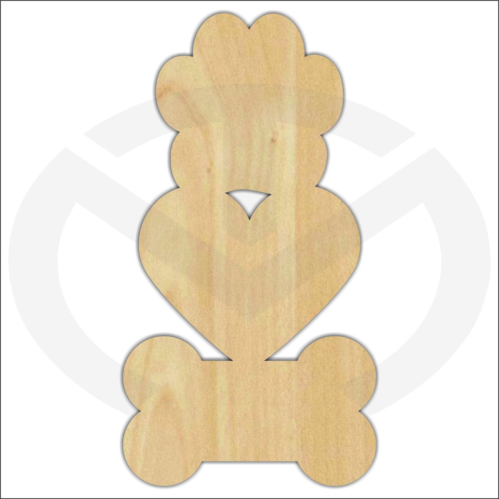 Unfinished Wood Paw Heart & Dog Bone Shape Laser Cutout - Etsy