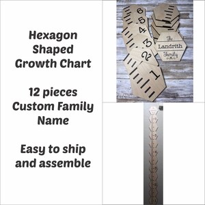 Growth Chart, Unfinished Laser Cut Plywood With UV Printing, 12 Hexagon ...