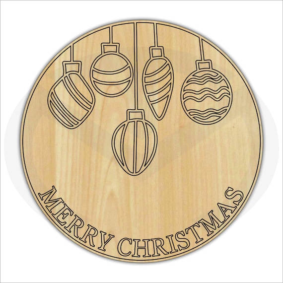 DIY Merry Christmas With Ornaments Round Etched Design | Etsy