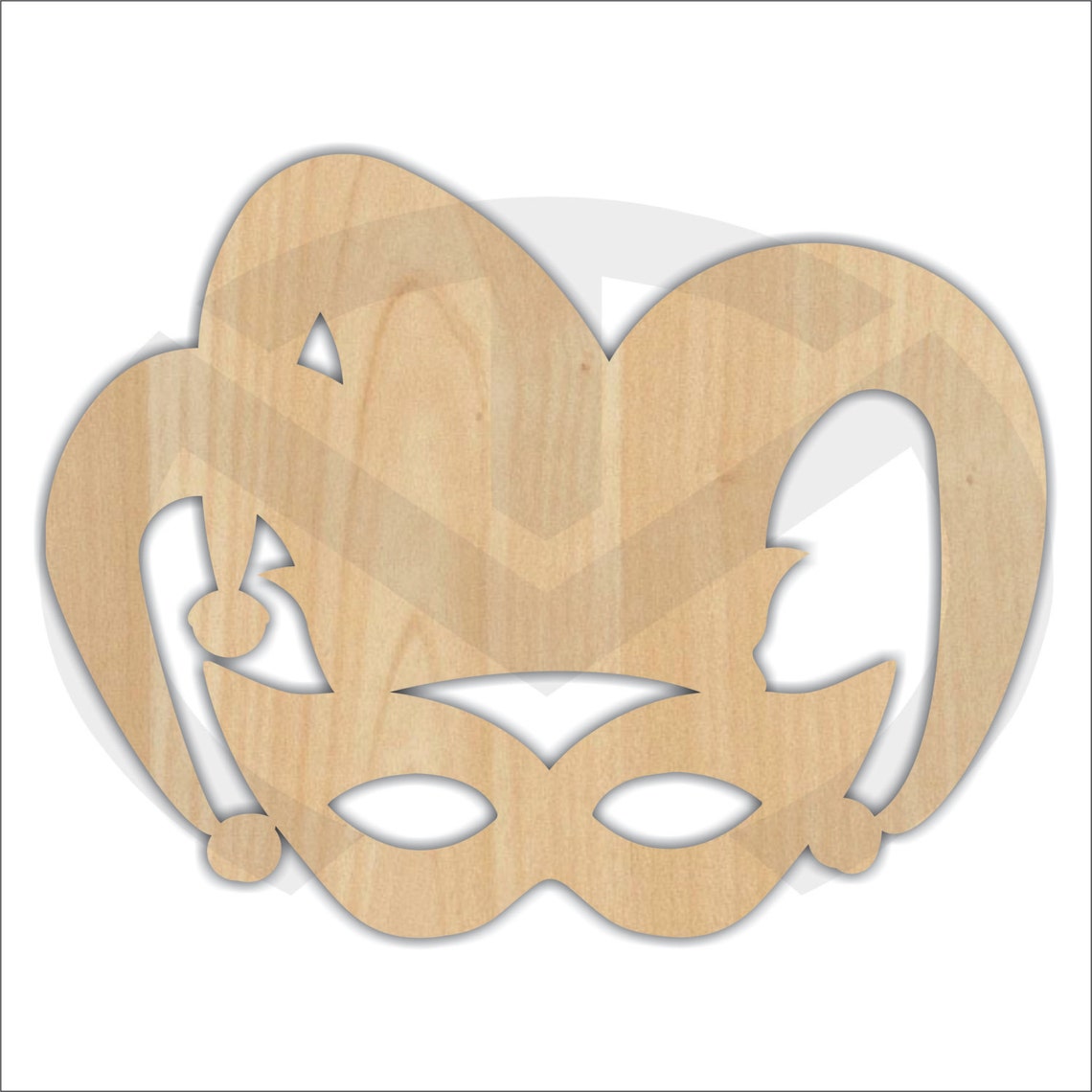 Unfinished Wood Mardi Gras Mask With Jester Hat Laser Cutout - Etsy